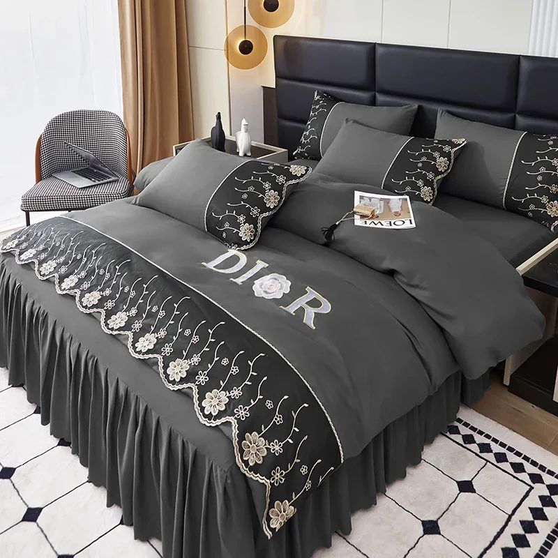 Light-luxury-European-style-brushed-embroidered-lace-bedspread-four ...