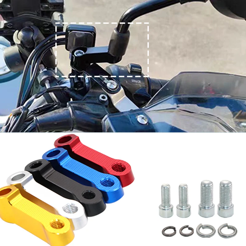 M10 Motorcycle Rearview Mirrors Extension Riser Adapter Mirror Extender ...