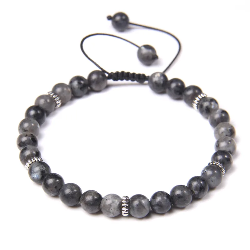 6MM Beaded Braided Bracelet For Men Women Natural Stone Bracelet Agates ...