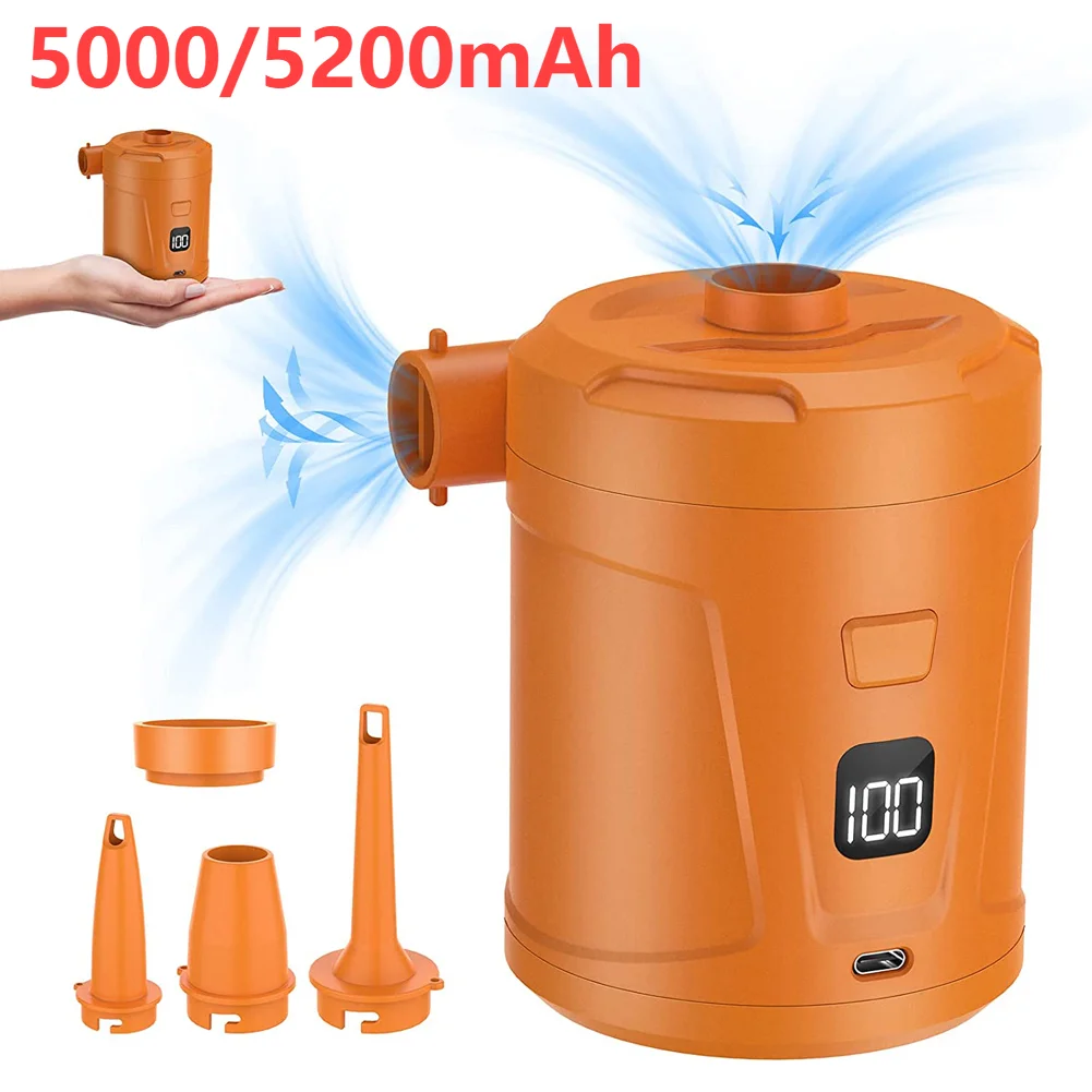 Electric-Air-Pump-Inflator-Battery-Rechargeable-Air-Compressor-Portable ...