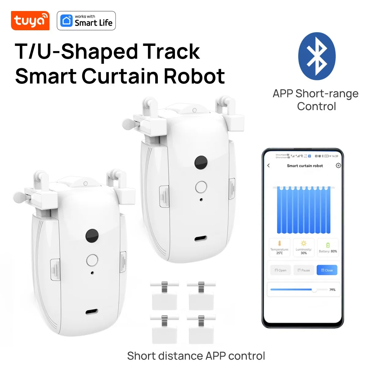 Tuya-Robot-Rideau-Intelligent-Rail-en-Forme-de-T-U-Commande-Courte-Port ...