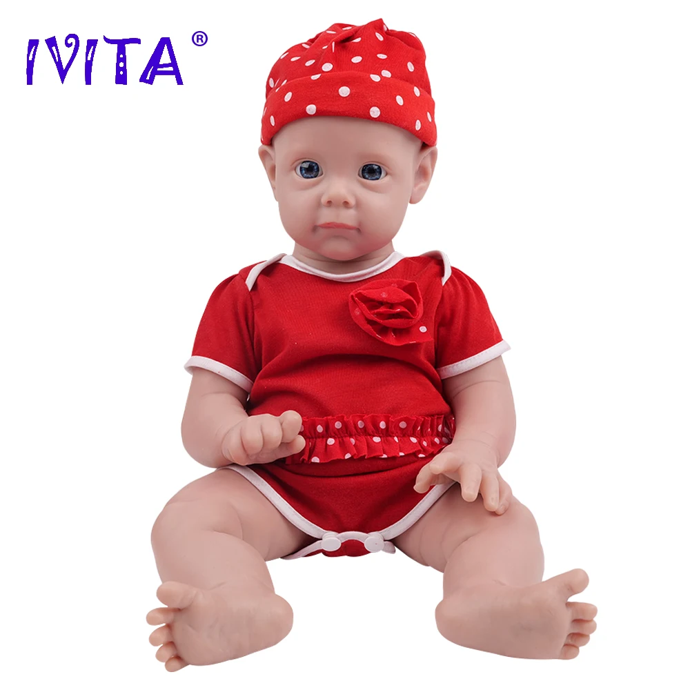 IVITA WG1583 19.68inch 4.29kg 100% Full Body Silicone Reborn Baby Doll Realistic Girl Unpainted ...