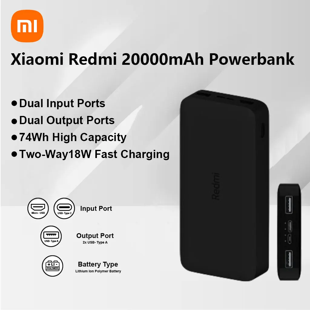 Orginal-Xiaomi-Redmi-Power-Bank-20000mAh-18W-Quick-Charge-Dual-USB-Fast ...