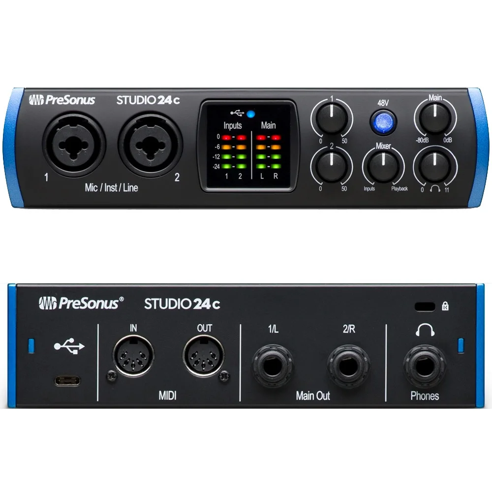 PreSonus-Studio-24C-ultra-high-audio-interface-sound-card-With-2 ...