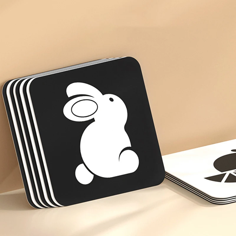Montessori-Toys-Baby-Visual-Stimulation-Card-Black-White-High-Contrast ...