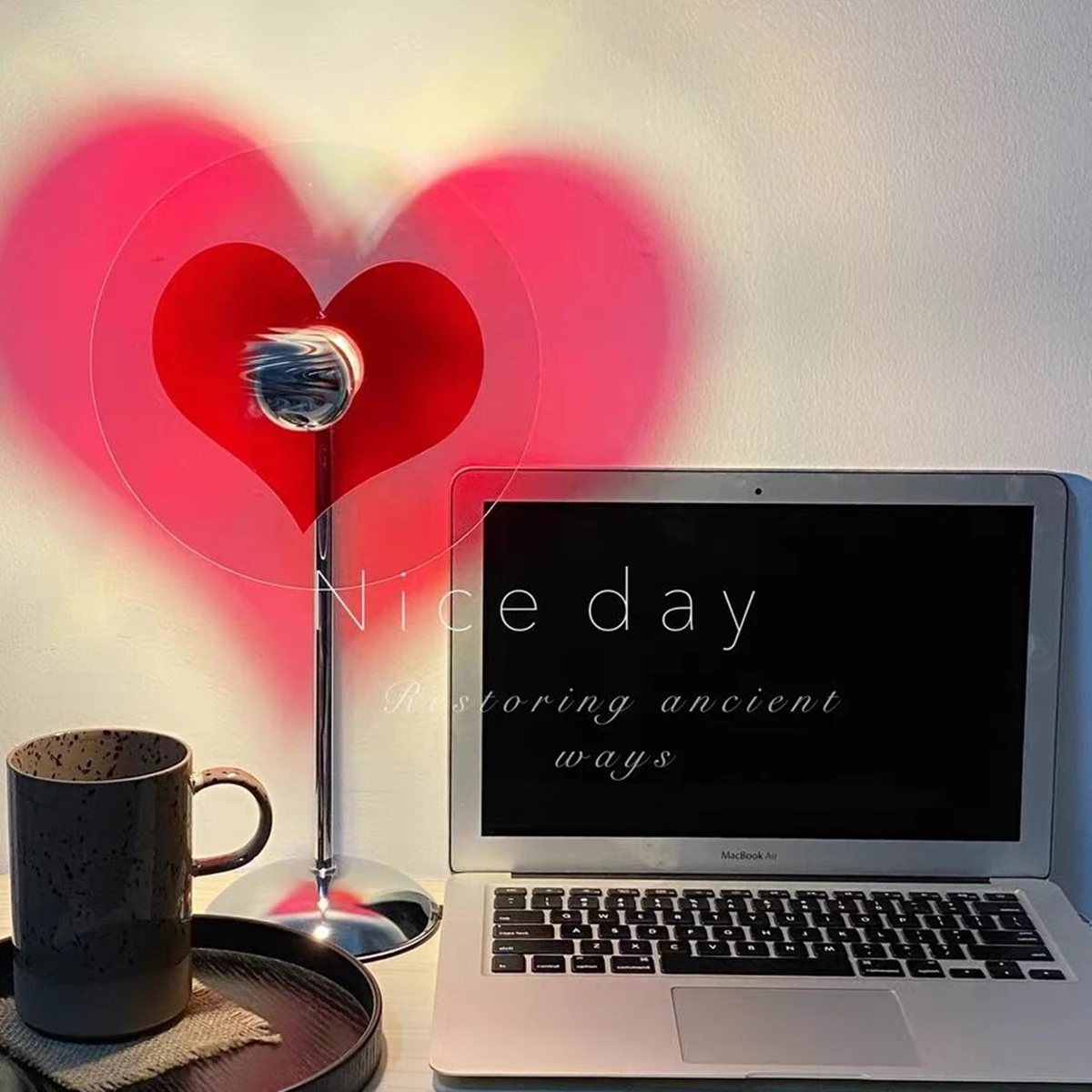 Heart Projection Lamp Remote Control Atmosphere Night Light Heart Light ...