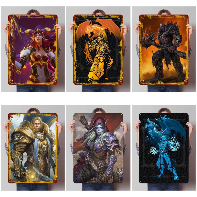 W-World Of Warcraft Signs Classic Game Metal Posters Aesthetic Room ...