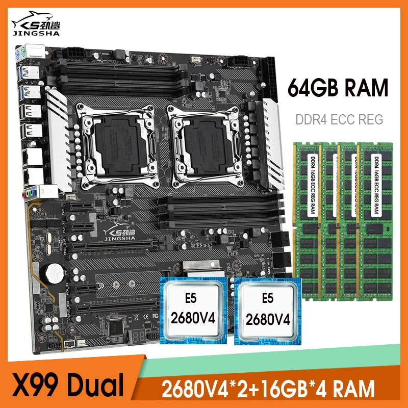 X99-DUAL-F2-Gaming-Motherboard-Combo-con-2-Pcs-xeon-E5-2680-V4-CPU-e ...