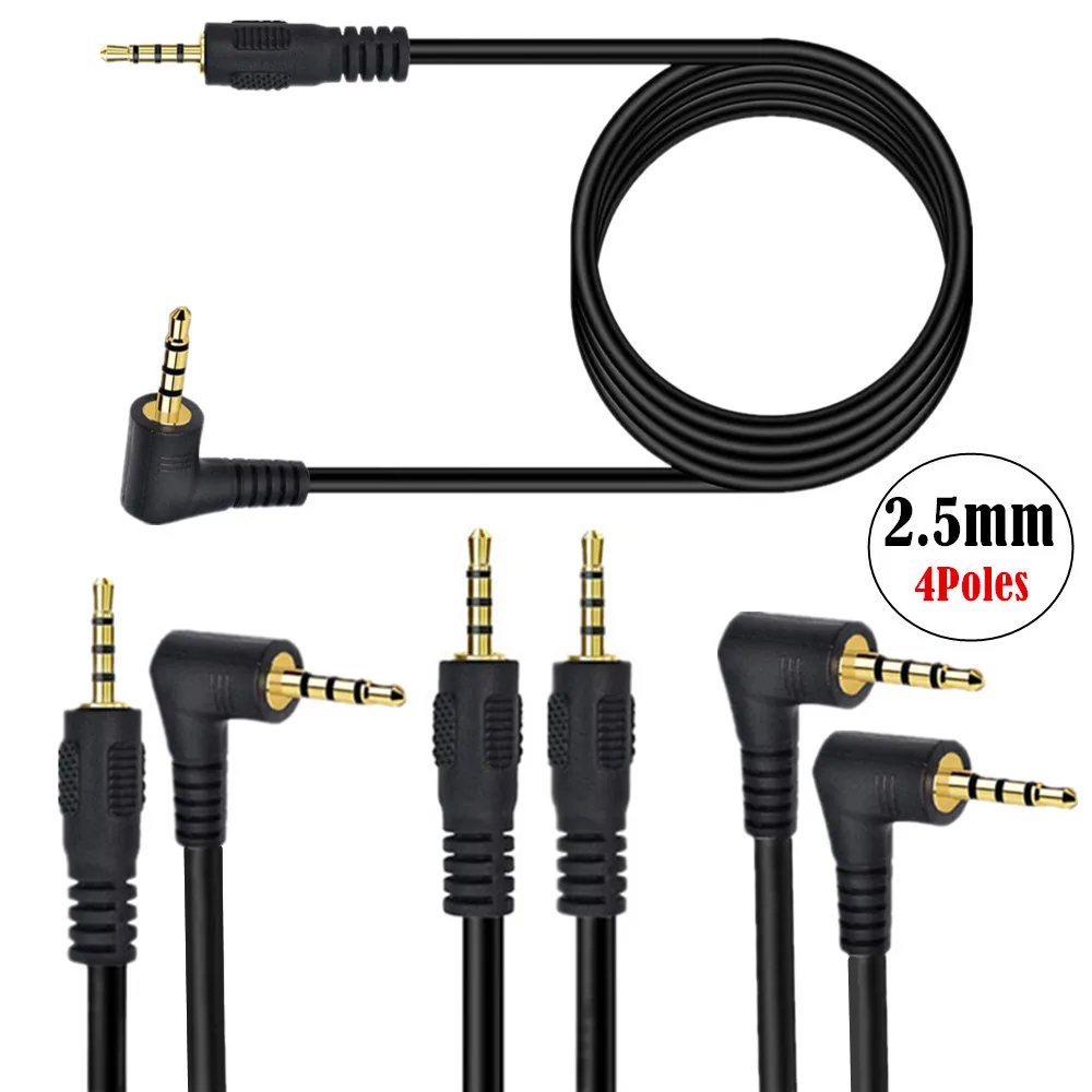 2.5mm Aux Cable 2.5mm to 2.5mm Double Angled Male to Male TRRS Stereo ...