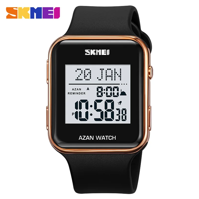 SKMEI Muslim Digital Watch For Men Women Led Light Display Watches ...