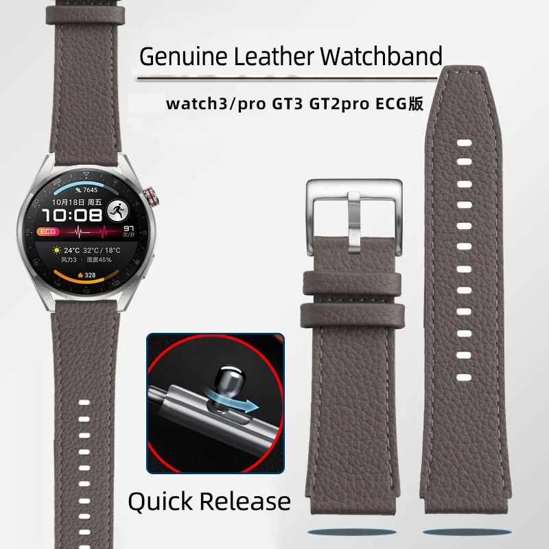 22mm-Genuine-Leather-Watchband-for-Huawei-Gt2-Pro-Band-GT-2-Pro-Series ...