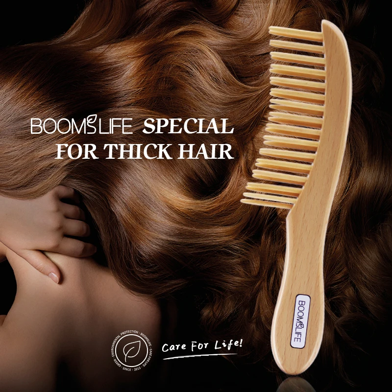 Wide-Tooth-Comb-Women-Hair-Brush-Wood-Hair-Comb-Anti-Static-Styling ...