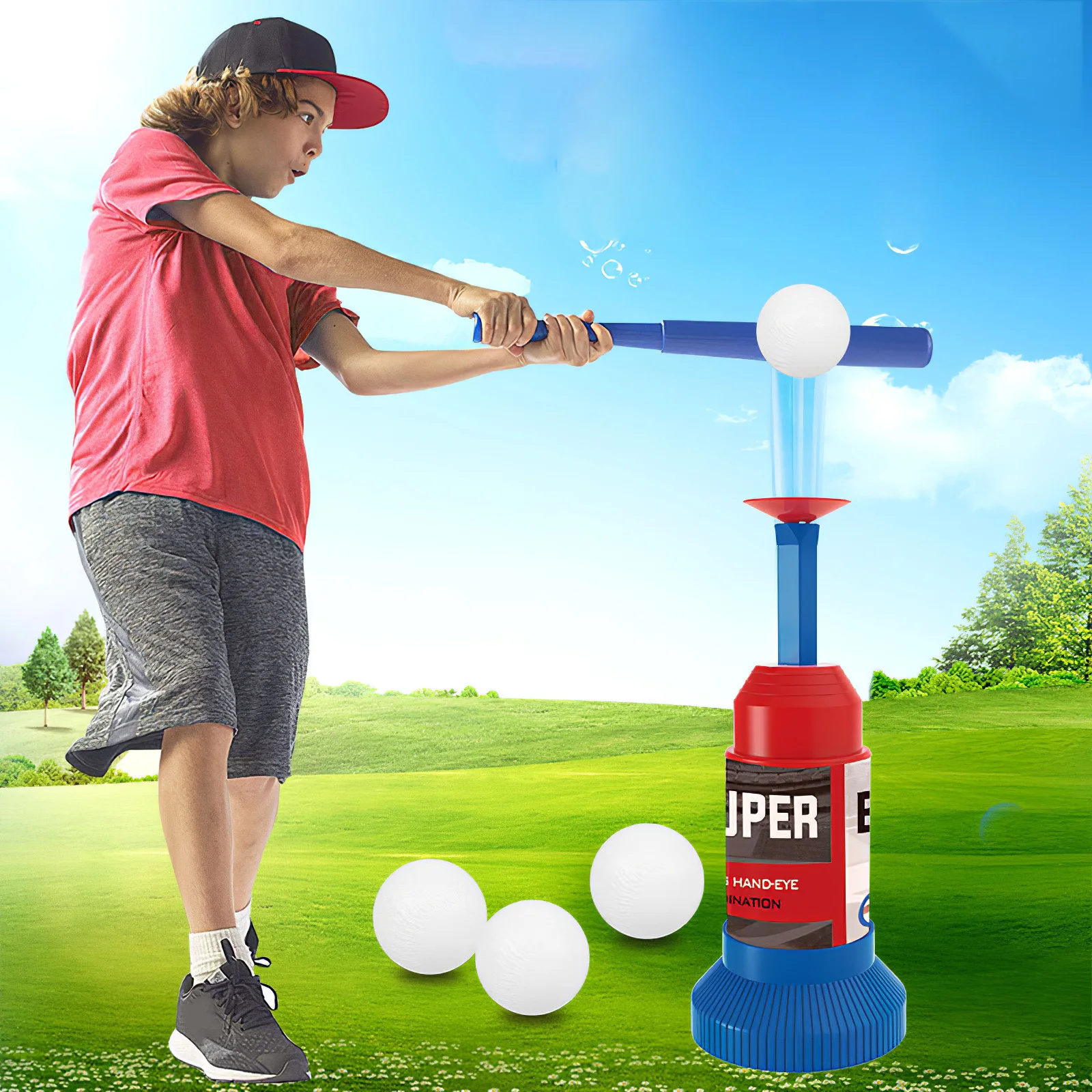 Kids Tee Ball Set Baseball Pitching Machines Automatic Softball ...