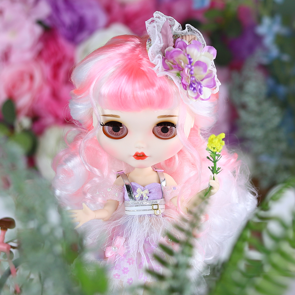 Edith – Premium Custom Neo Blythe Doll with Multi-Color Hair, White ...