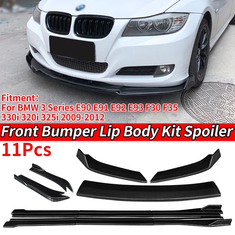 Car Front Bumper Splitters Lip Body Kit Spoiler Side Skirts Extensions ...