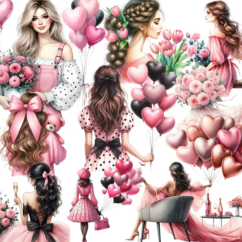 Pink-Balloon-Girl-Stickers-Crafts-And-Scrapbooking-stickers-kids-toys ...