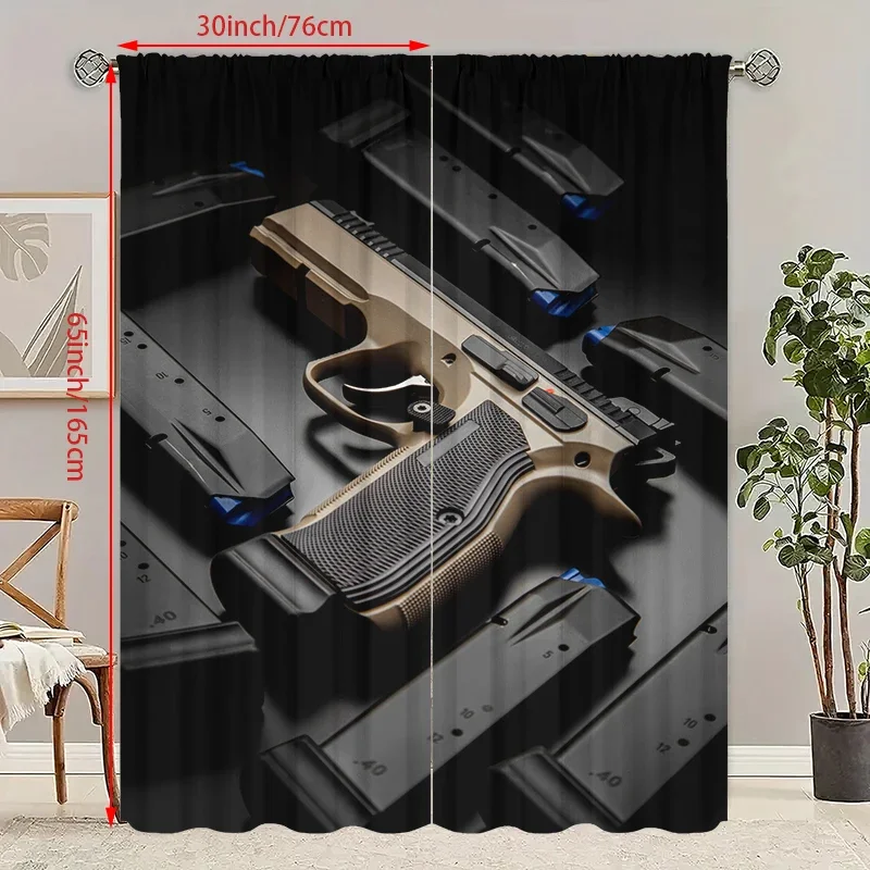 Desert Eagle Pistol tuya Cortinas estampadas - material de poliéster ...