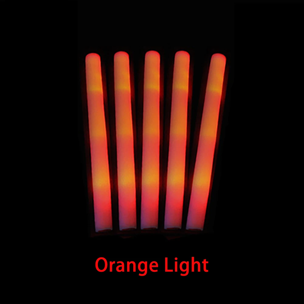 Bulk-Orange-LED-Glow-Sticks-RGB-Glow-Foam-Stick-Cheers-Tube-Dark-Light ...