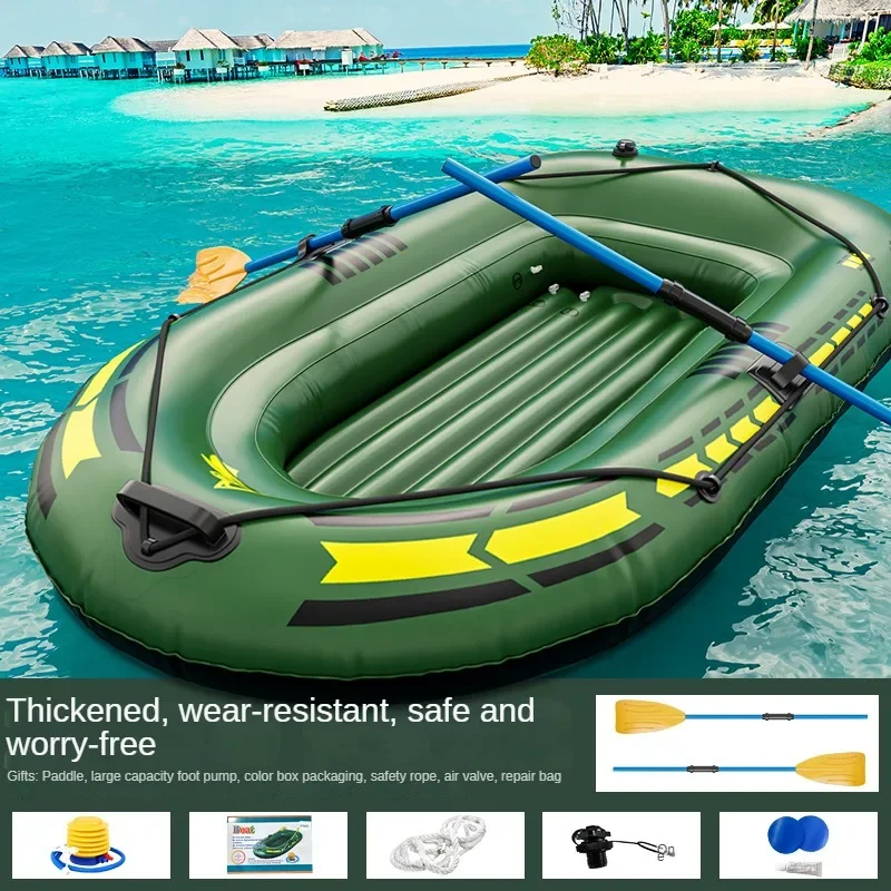 Portable Inflatable Boat with Rowing Pump for Adults, Canoe Kayak ...