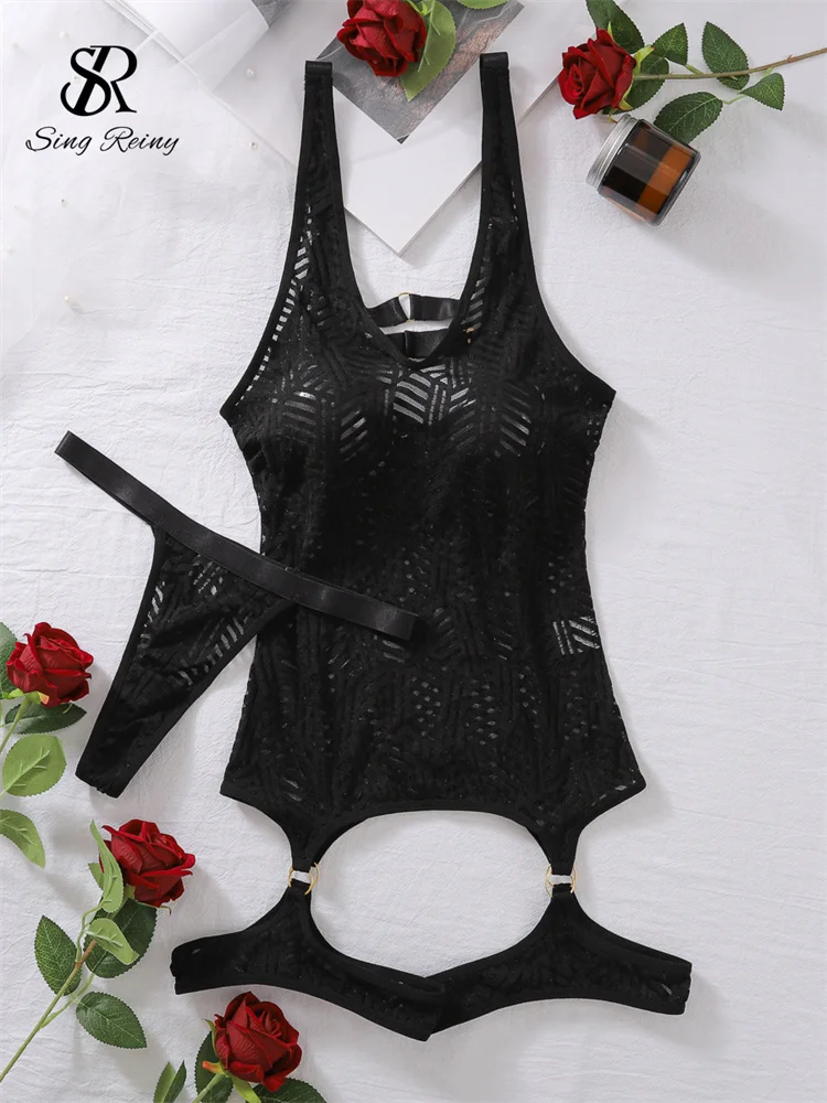 SINGREINY-Women-Erotic-Undewear-Suits-Strap-Backless-Sexy-Dress-Mini-Thongs-Hollow-Out-Sheer ...