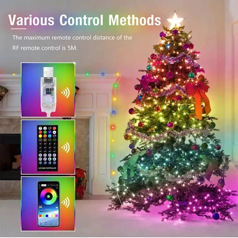 Christmas-Decor-20M-30M-40M-Bluetooth-String-Light-Smart-Garland-Lamp ...