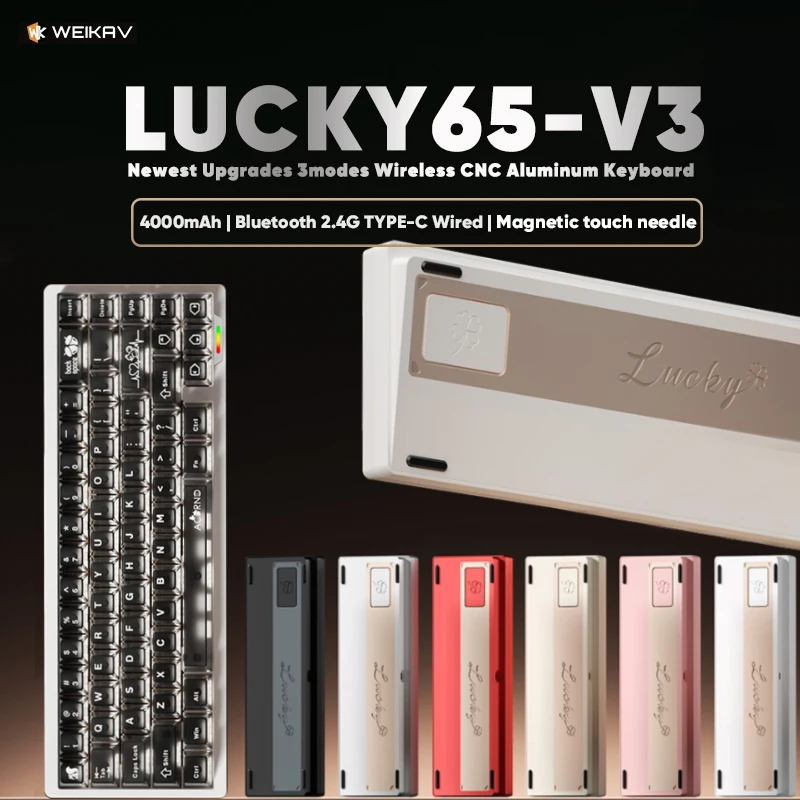 Lucky65 v3 sugar65 v2 lucky65 v2 teclado mecânico de alumínio sem fio 2 ...