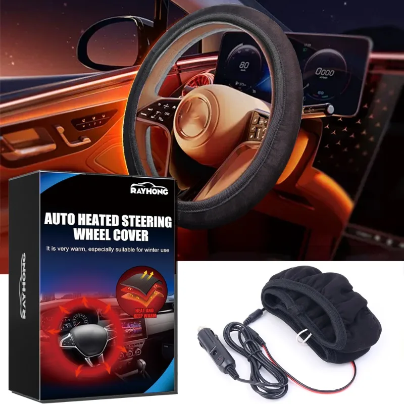 Car-Steering-Wheel-Heating-Cover-Microfiber-Plug-Winter-Wamer-Covers ...