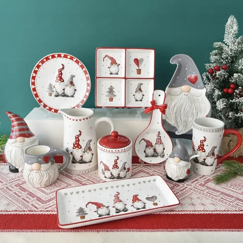 Christmas-Snowman-Dish-and-Plate-Cutlery-Kitchen-Dressing-Storage-Jar ...