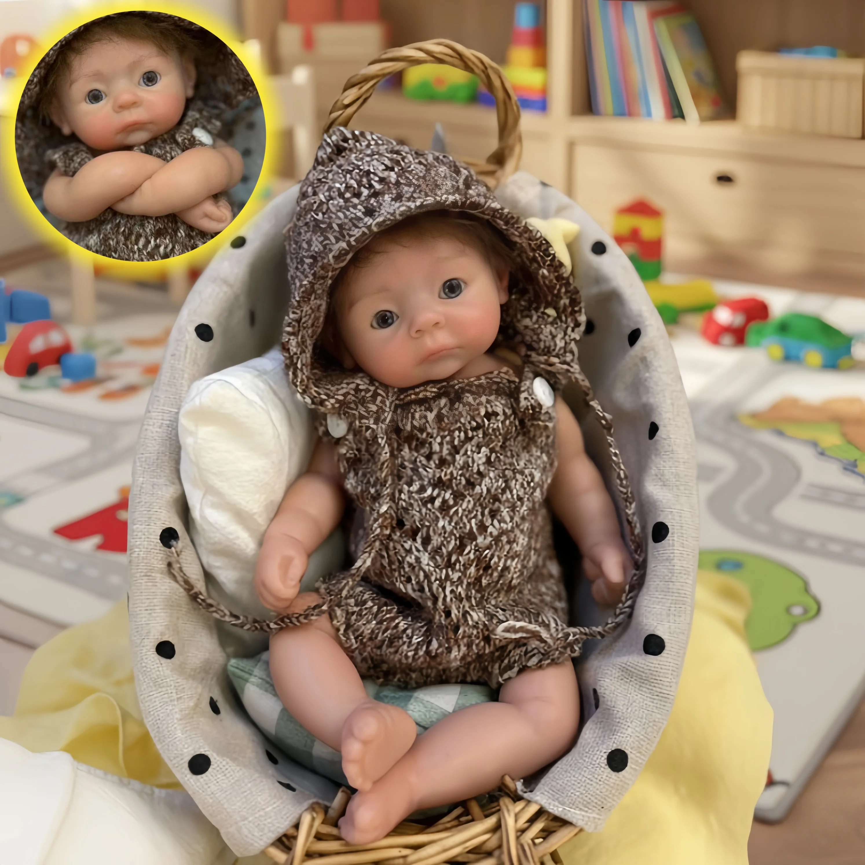 10 Inch Silicone Reborn Girl Painted Newborn Baby Realistic Body Reborn ...