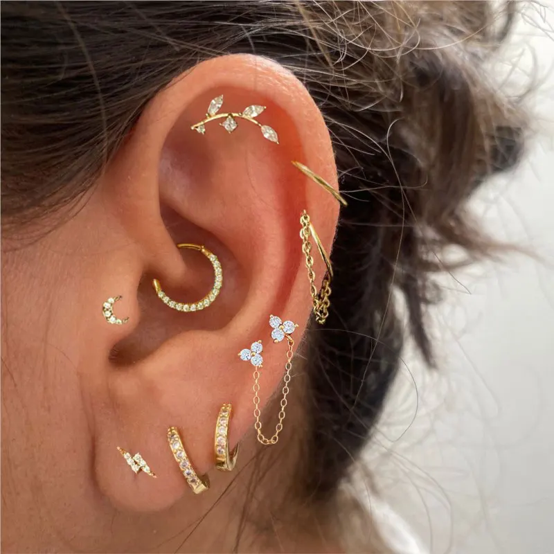 Helix-Daith-Tragus-Ear-Piercing-for-Women-Ear-Cartilage-Chain-Drop ...