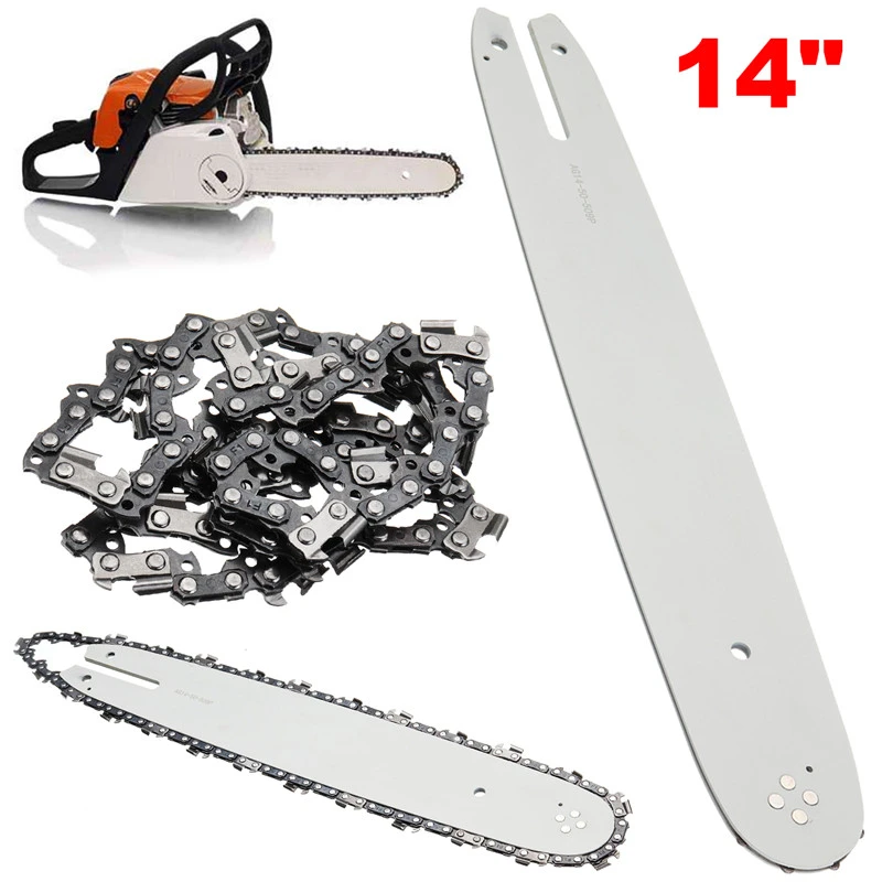 14 Inch Chainsaw White Guide Bar With Saw Chain 3/8 LP 50 Section Saw ...