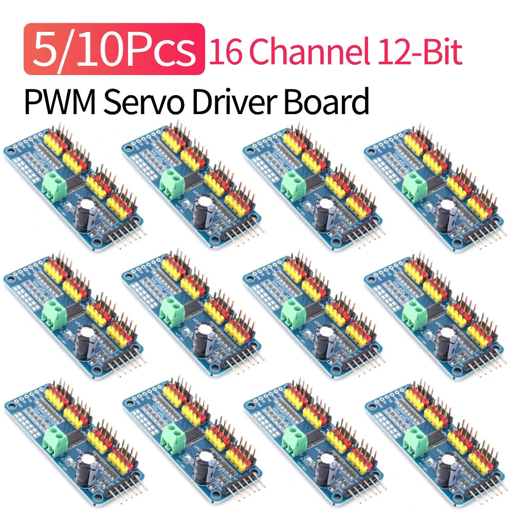 PCA9685 PWM Servo Motor Driver IIC Interface 16 Channel 12-Bit PWM ...