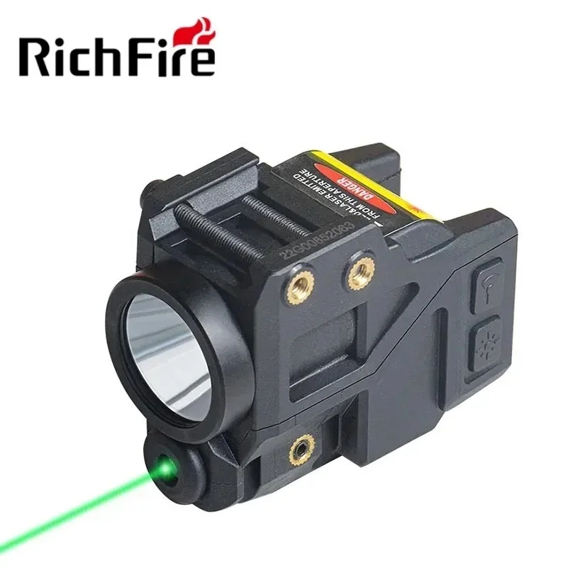 Richfire-Tactical-Flashlight-800LM-Magnetic-Charging-Green-Laser-Sight ...