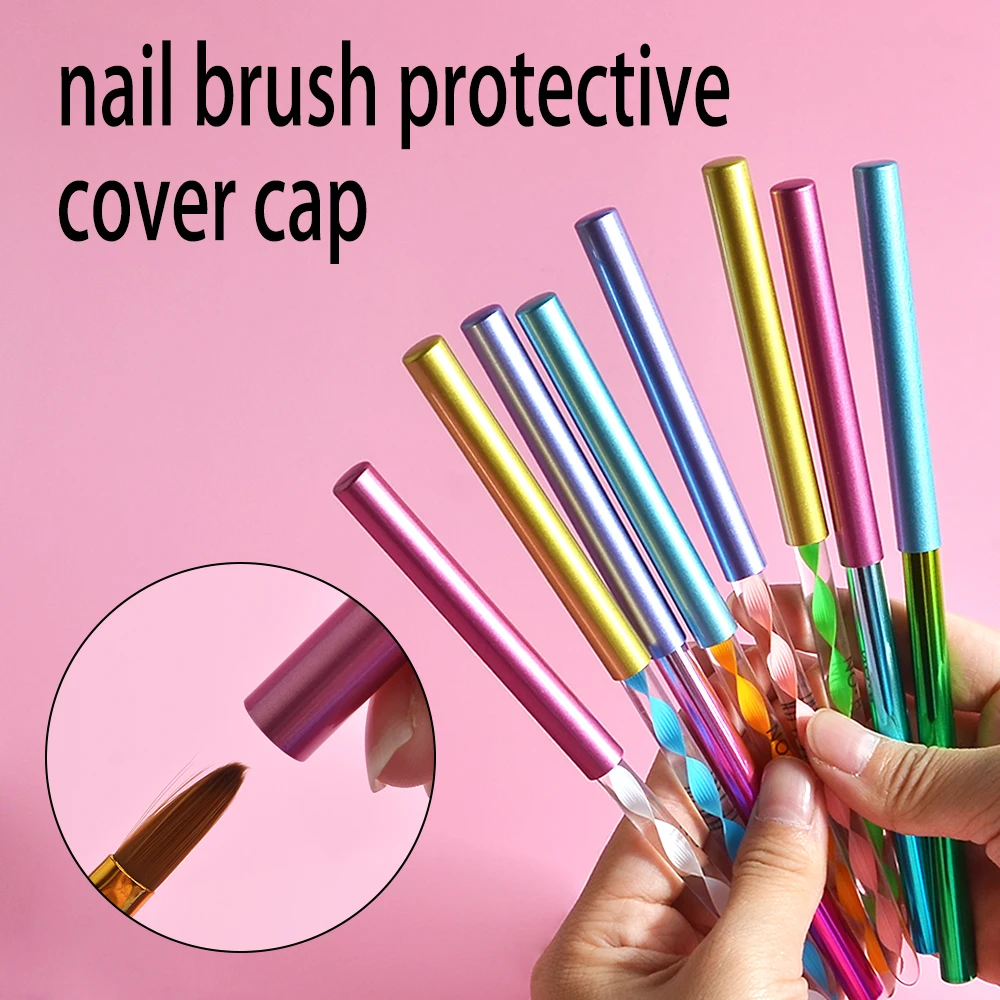 4pcs-Colorful-Nail-Art-Pen-Caps-Zinc-Alloy-Sealed-Dustproof-Pen-Caps ...