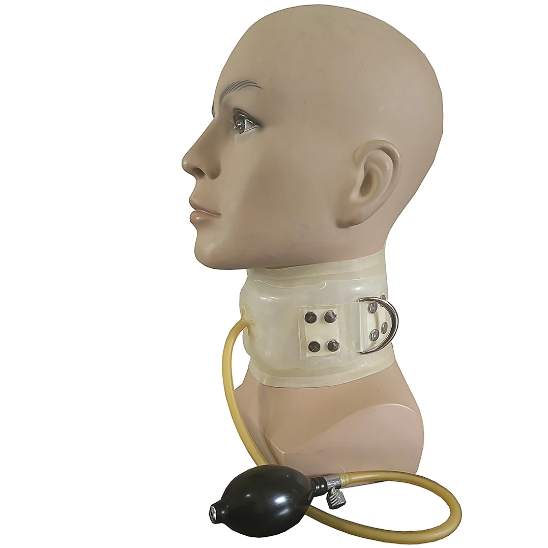 Sexy Latex Neck Choker Inflatable Collar Corset with Back Zip Handmade ...