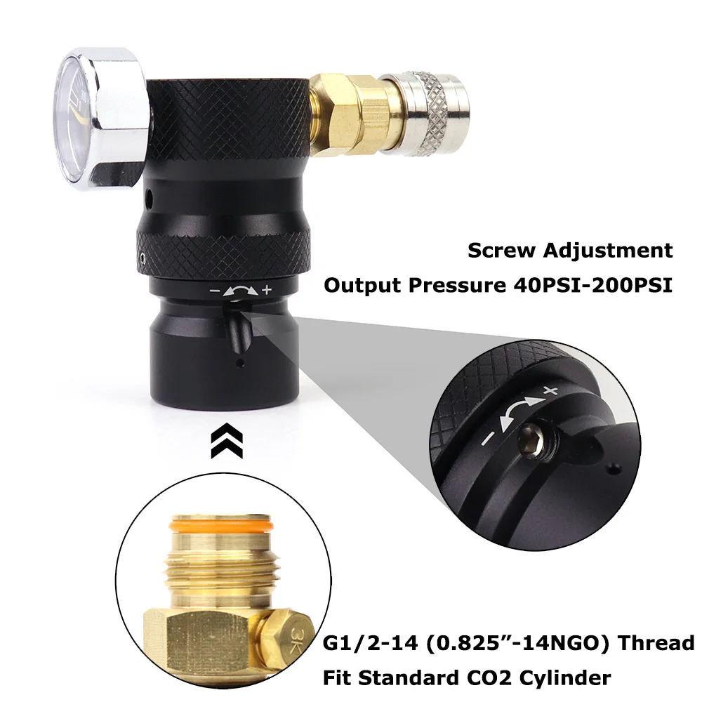 Regulator niskie ciśnienie HPA Micro CO2 Regulator ciśnienie wyjściowe ...