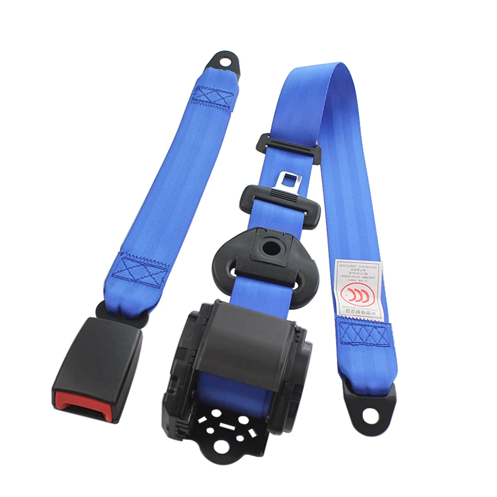 Universal-Blue-3-Point-Seatbelt-Retractable-Safety-Belts-Lap-Shoulder ...