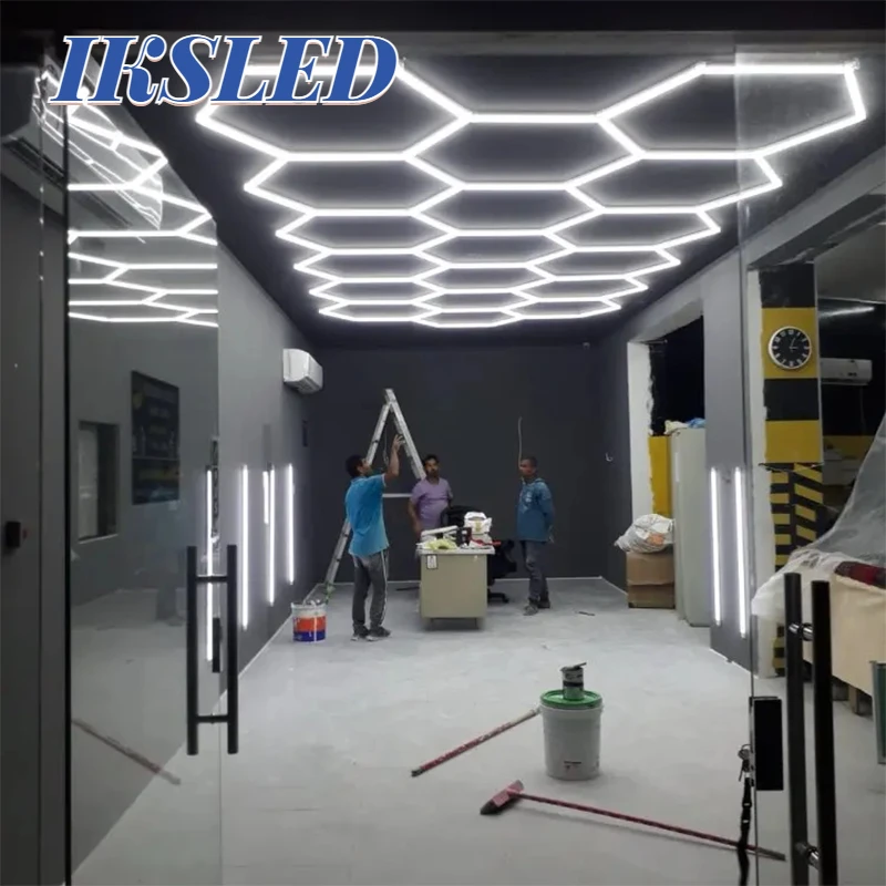 Cutomized-Honeycomb-LED-Car-Detailing-Ceiling-Light-Hexagon-Garage ...