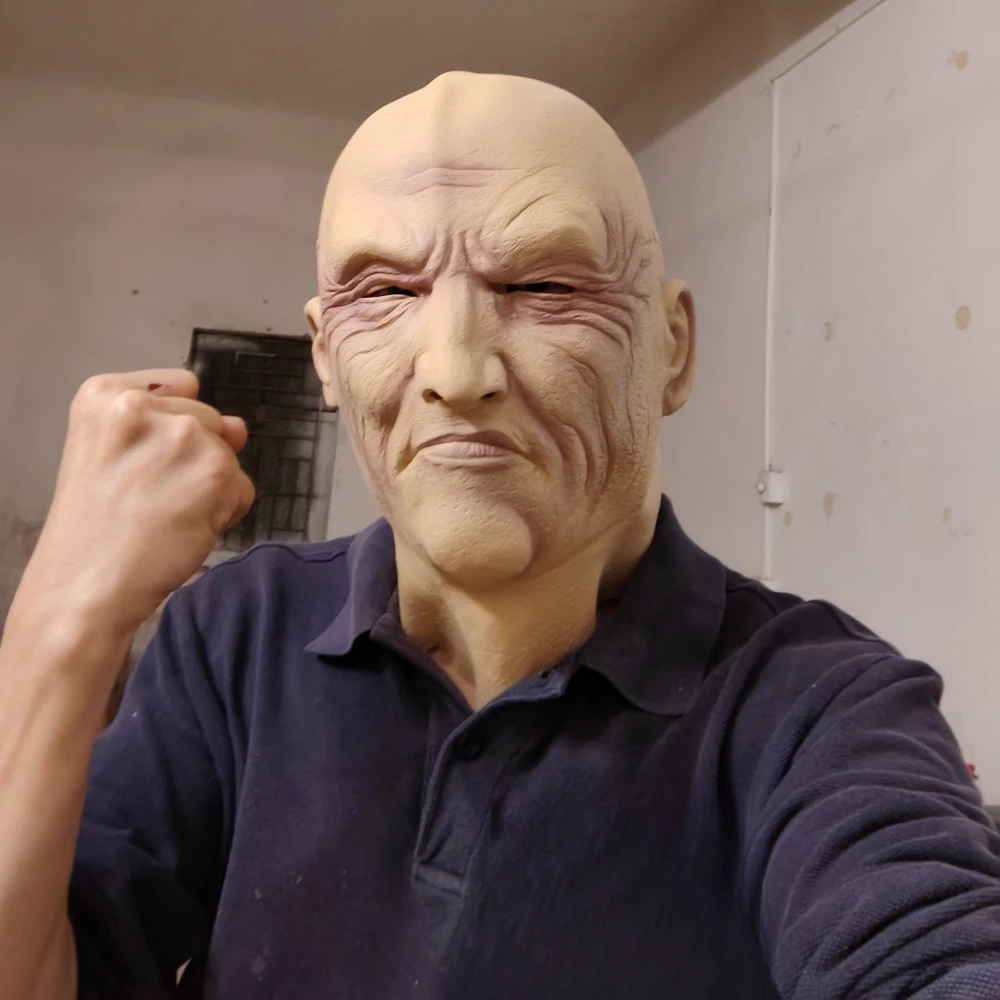 Black-Society-Bald-Old-Man-Mask-Horror-Wrinkly-Bald-Man-Latex-Mask ...