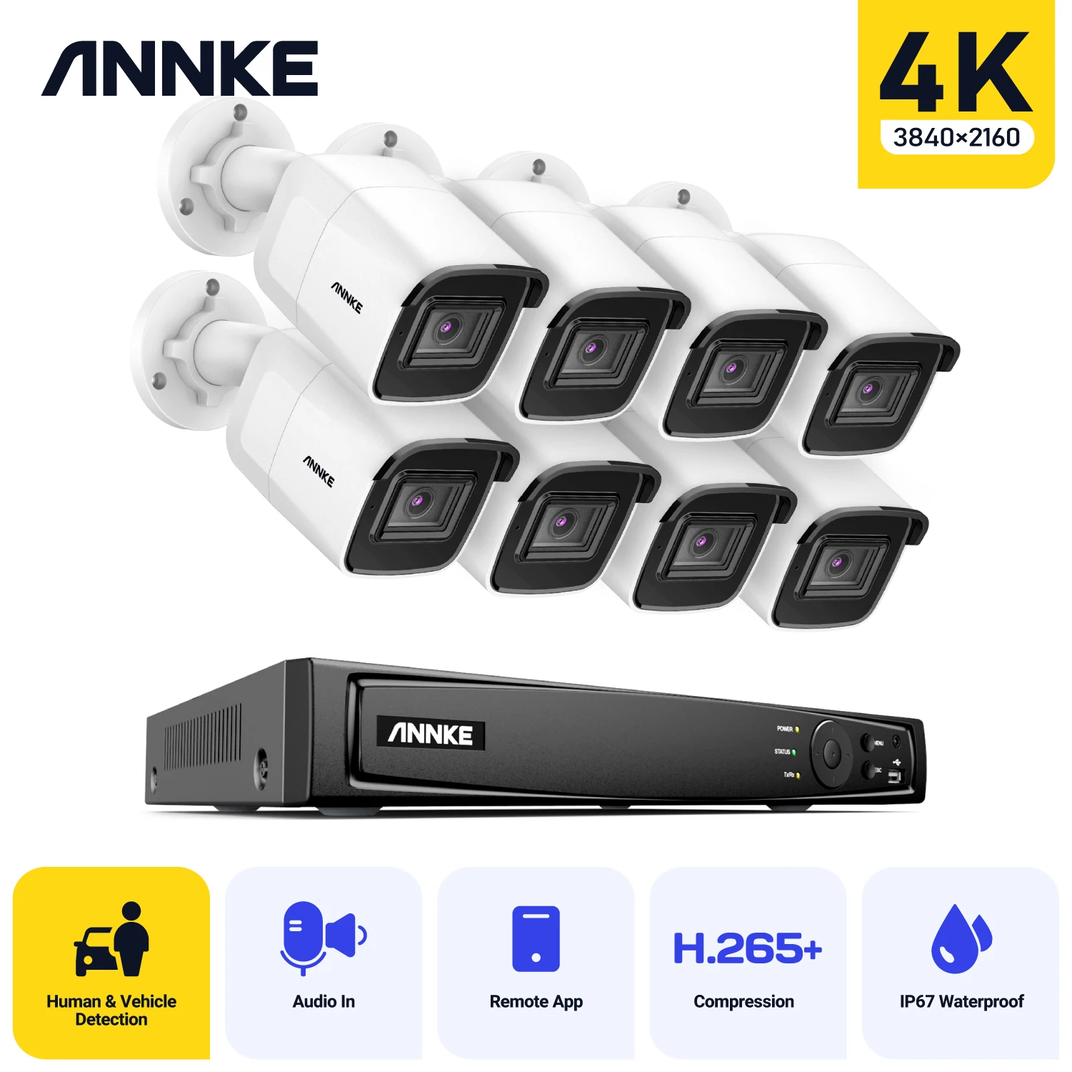 Annke 5mp Security Camera System | Annke 4 Camera Security System - 4k ...