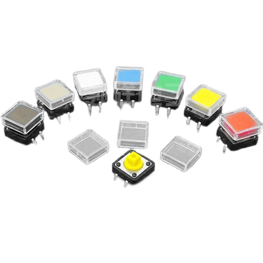 100pcs Transparent Button Cap Square Button Cover Tactile Switch Caps ...