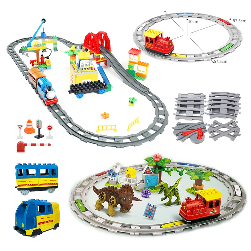 Big Size Building Blocks Compatible Train Sets DIY Railway Track ...