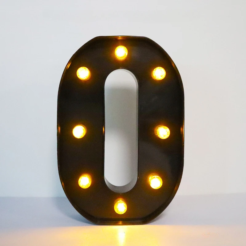 Letras de 22 cm con luz LED, letras del alfabeto negras, números, luz ...