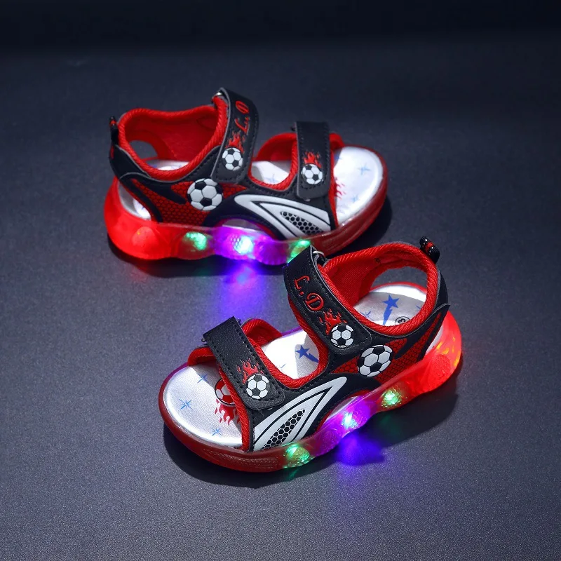 Children's Shining Light Soft Bottom Sandals Kids LED Light Shoes ...