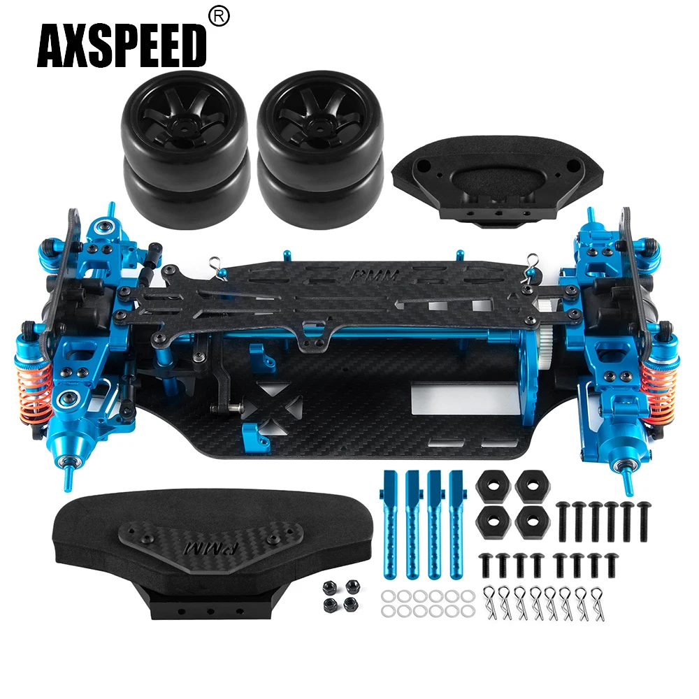 AXSPEED-Metal-Carbon-Fiber-Plastic-Frame-Kit-w-Wheel-Rims-Shock ...