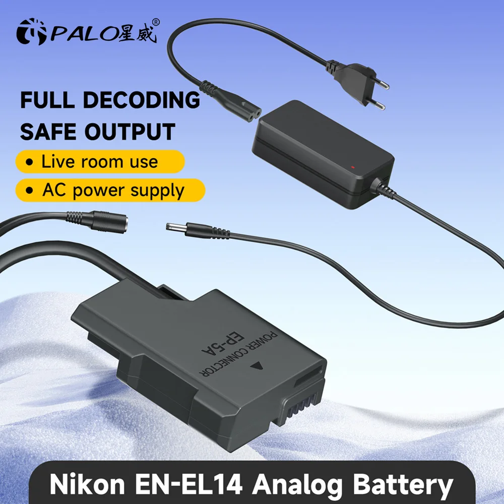 PALO-EN-EL14-Battery-EP-5A-Dummy-AC-DC-Power-Supply-Adapter-For-Nikon ...