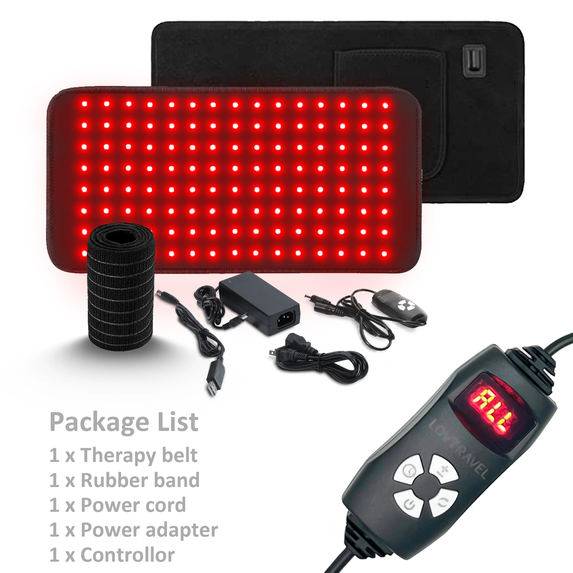 635nm 660nm 850nm Lovtravel Led Red Infrared Light Therapy Pad Pain Relief Belt Red Light Weight ...