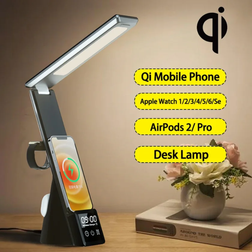 Creative 5 In 1 Led Table Lamp 15w Qi Wireless Charging For Qi Phone ...