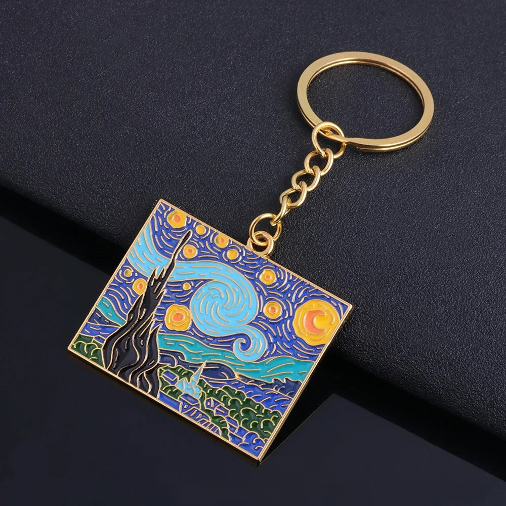 The-Starry-Night-Oil-Painting-Keychain-Van-Gogh-Art-Collection-Key-Ring ...