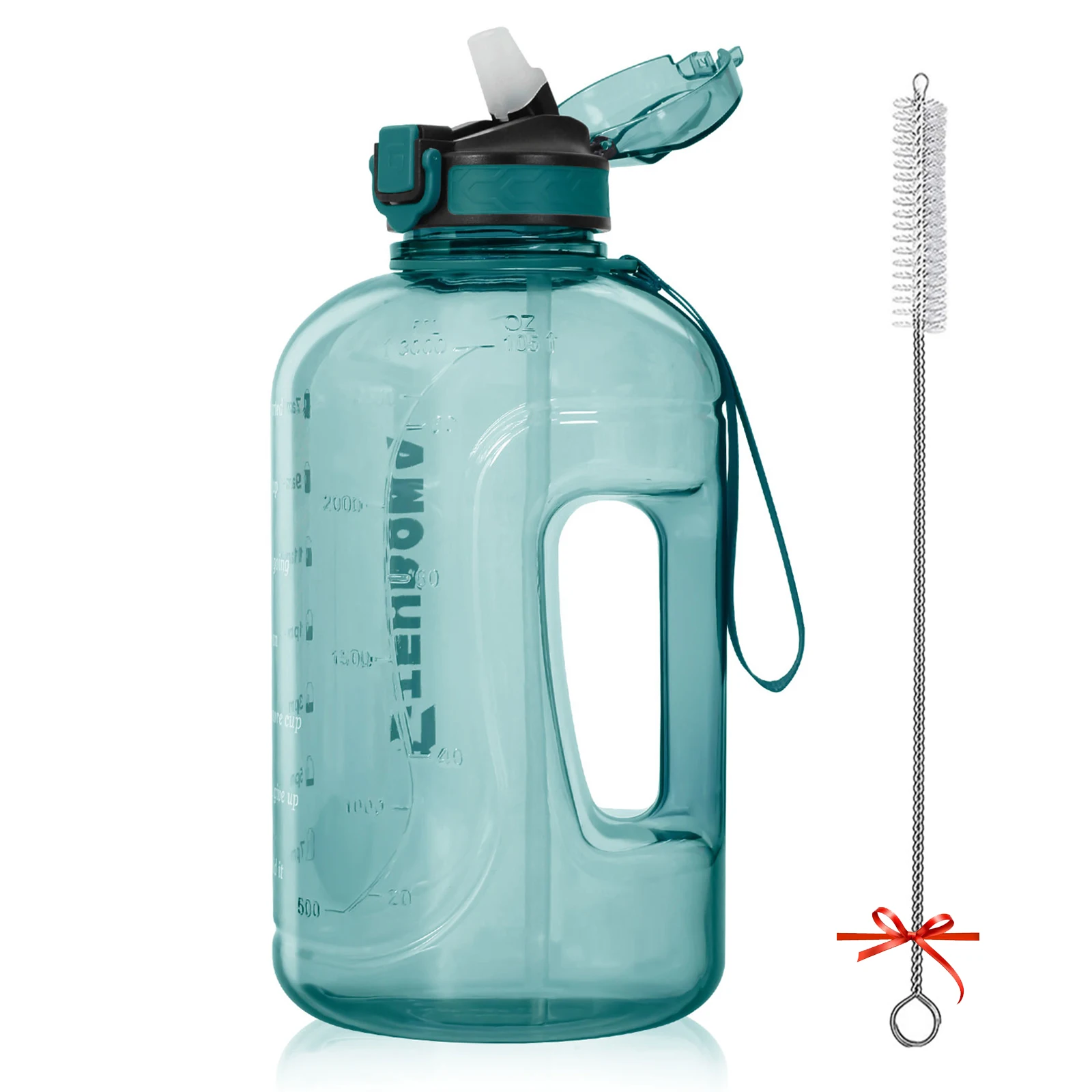 Botella de agua grande de 3l con asa y pajita, jarra deportiva gigante ...